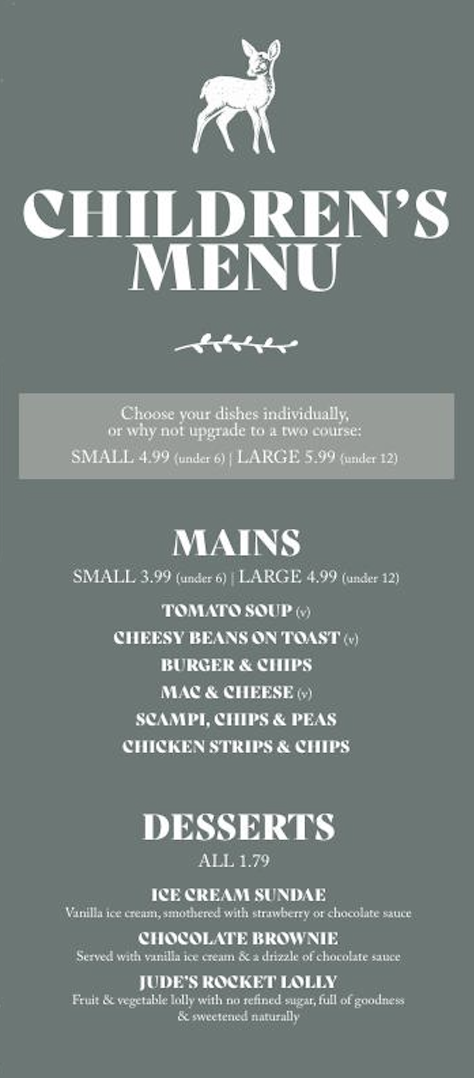 Children’s Menu – The Farmers Arms